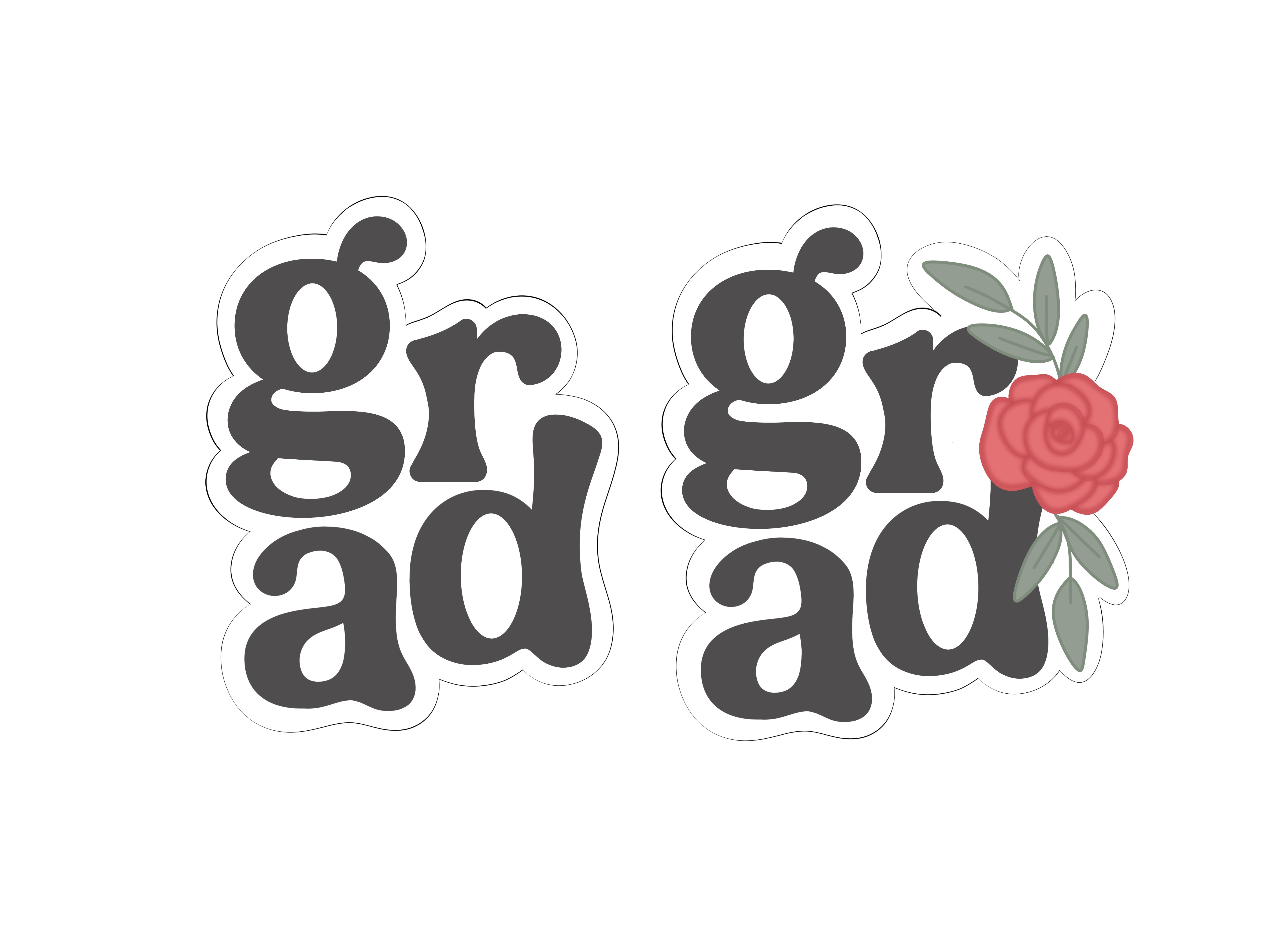 Grad Font with or without Florals Cookie Cutter – Maisonscustomcutters