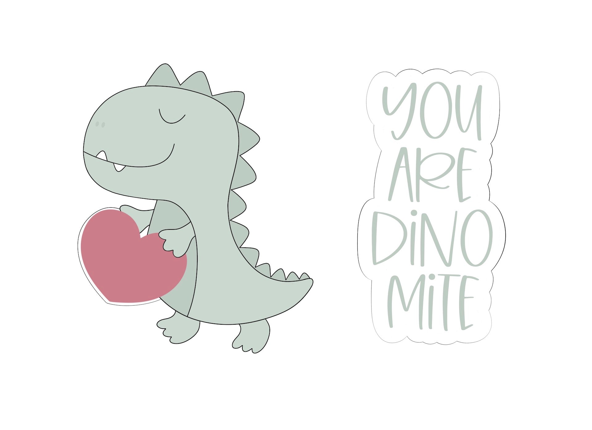 You Are Dino Mite Valentine's Set Cookie Cutters – Maisonscustomcutters